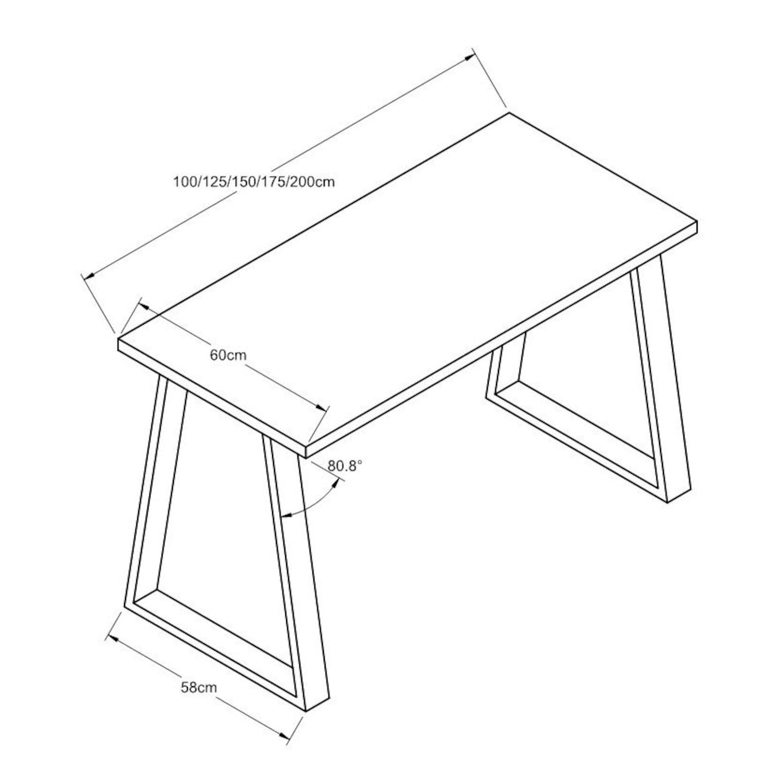 Reclaimed Wood Office Desk With Black Trapezium Legs - Etsy UK