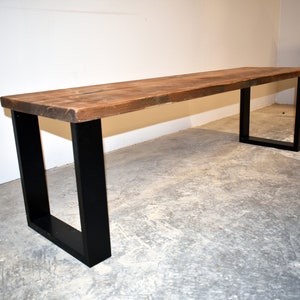 Reclaimed Wood Bench With Box Steel Legs,choice of Sizes+colours - Etsy UK