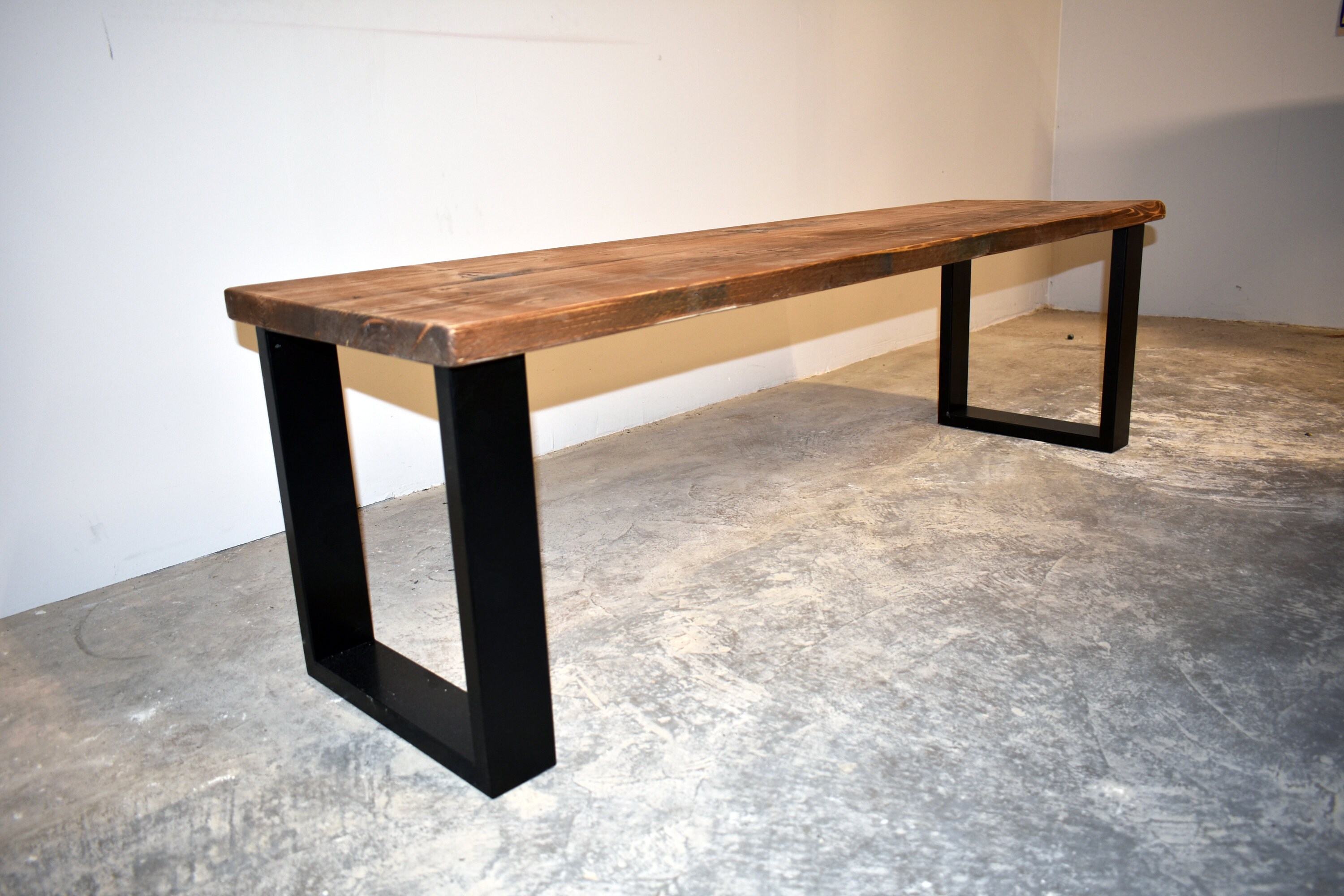 Reclaimed Wood Bench With Box Steel Legschoice of | Etsy UK