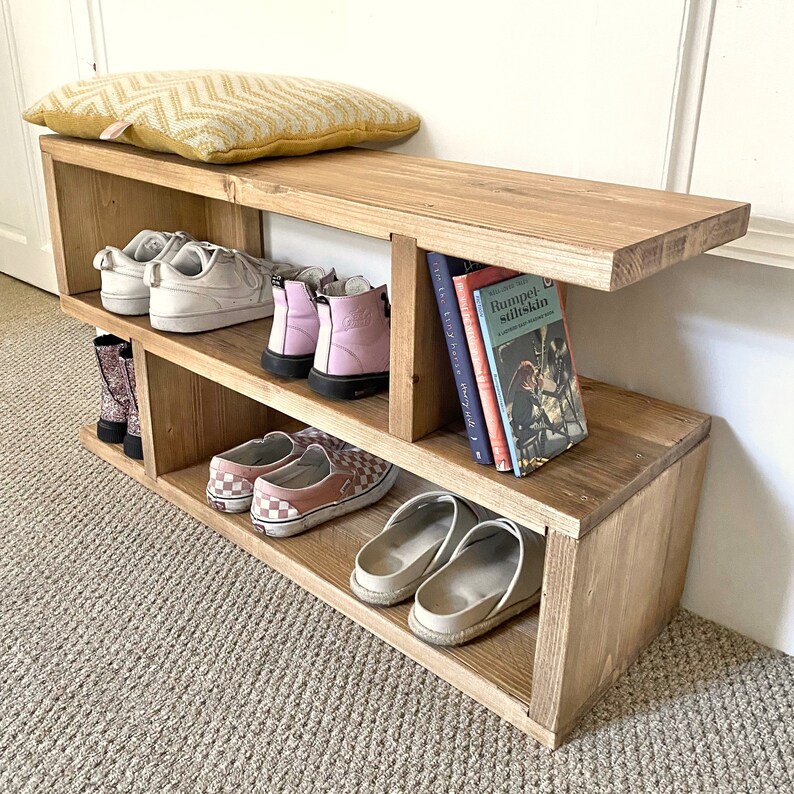 Wooden Shoe Rack Reclaimed Boards Customisable Finish - Etsy