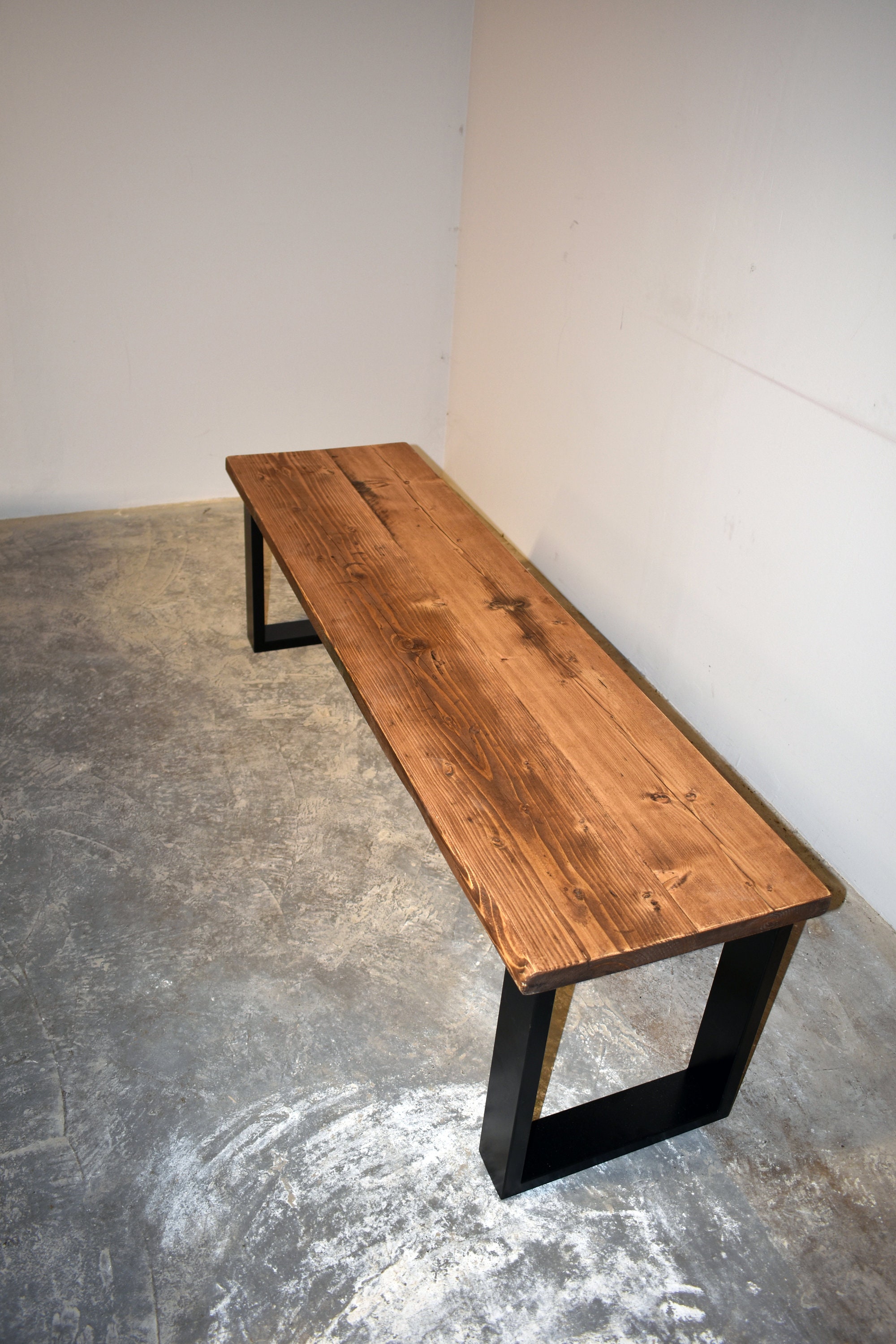 Reclaimed Wood Bench With Box Steel Legschoice of | Etsy UK