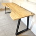 Reclaimed Curved Desk With Trapezium Legs and Cabling Holes - Etsy