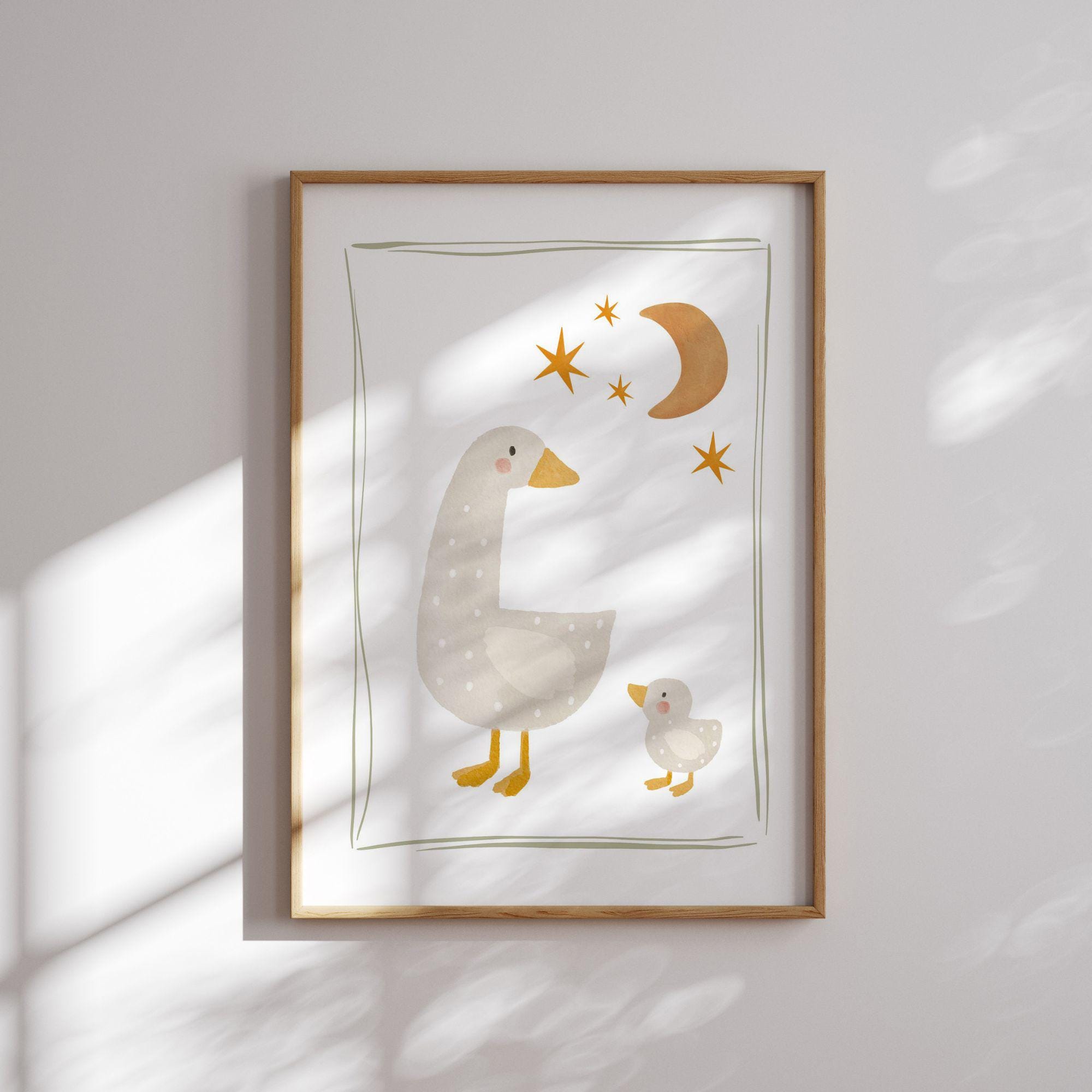Farm Nursery Prints: Goose, Animals, Kids Wall Art - Set of 3, Farmyard ...