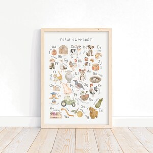 Farm Animals Alphabet & Numbers Prints: Nursery Decor (digital Prints ...
