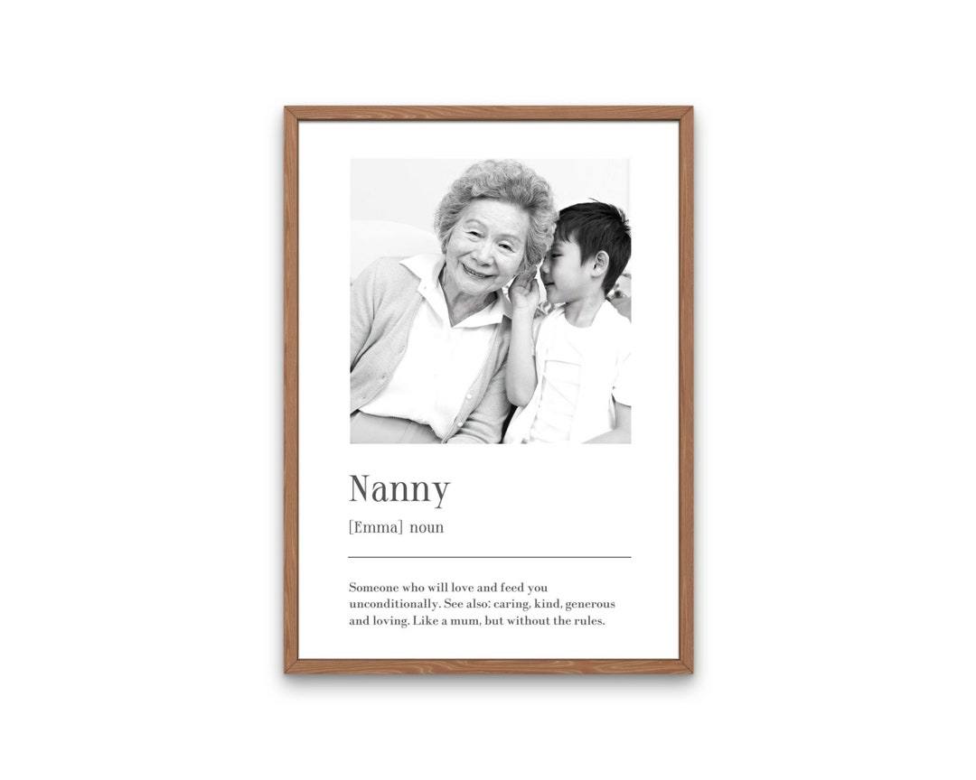 Personalised Nan Print | Nanny Definition Print | Personalised Gift for ...