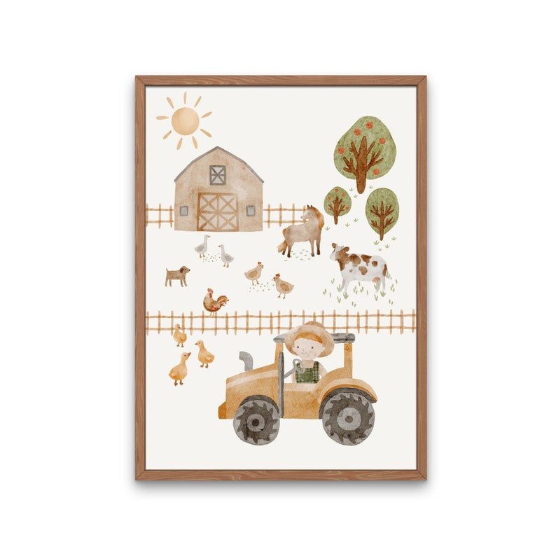 Farm Prints, Set of 3, Farm Yard, Animals Decor, Kids Prints, Nursery ...