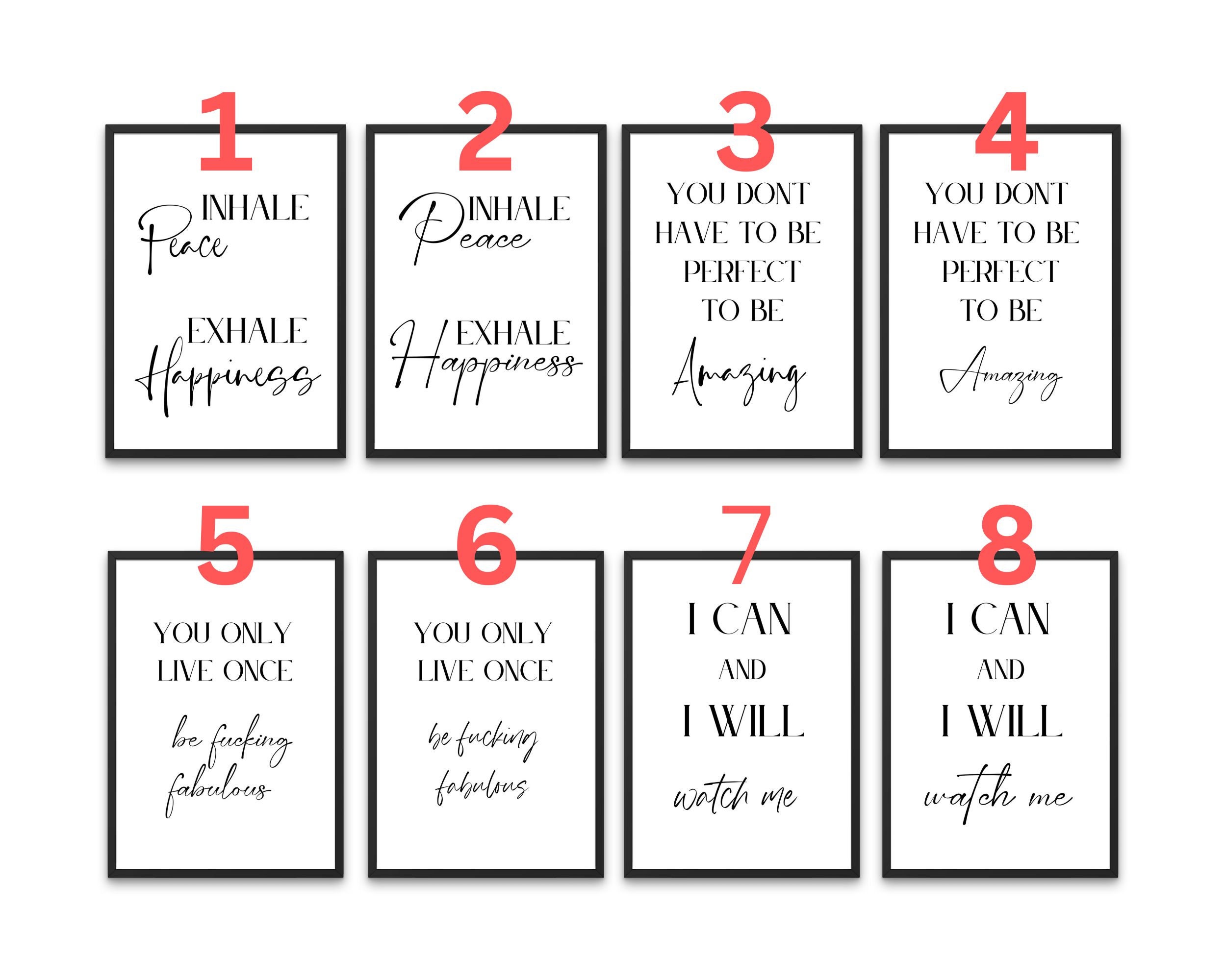 Inspirational, Positive, Affirmations, Motivational Message Print ...