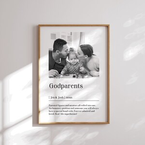 Personalised Godparents Print | Godparents Definition | Personalised ...