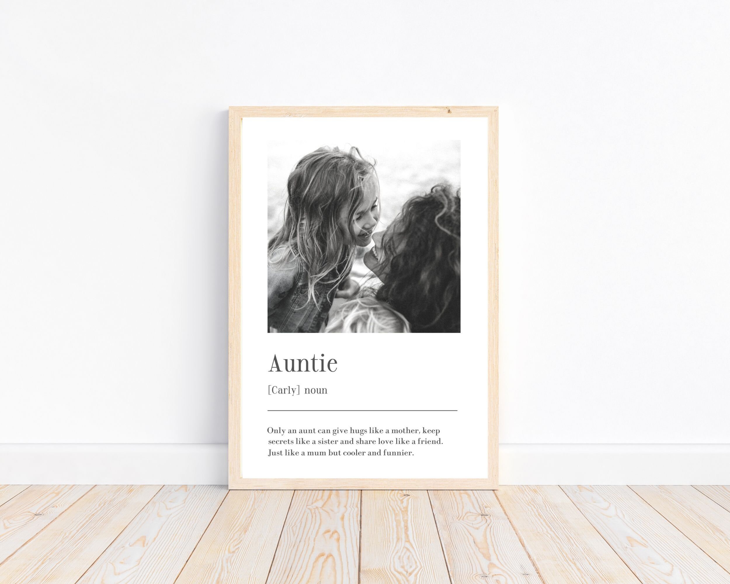Personalised Auntie Print Auntie Definition Personalised Gift for ...