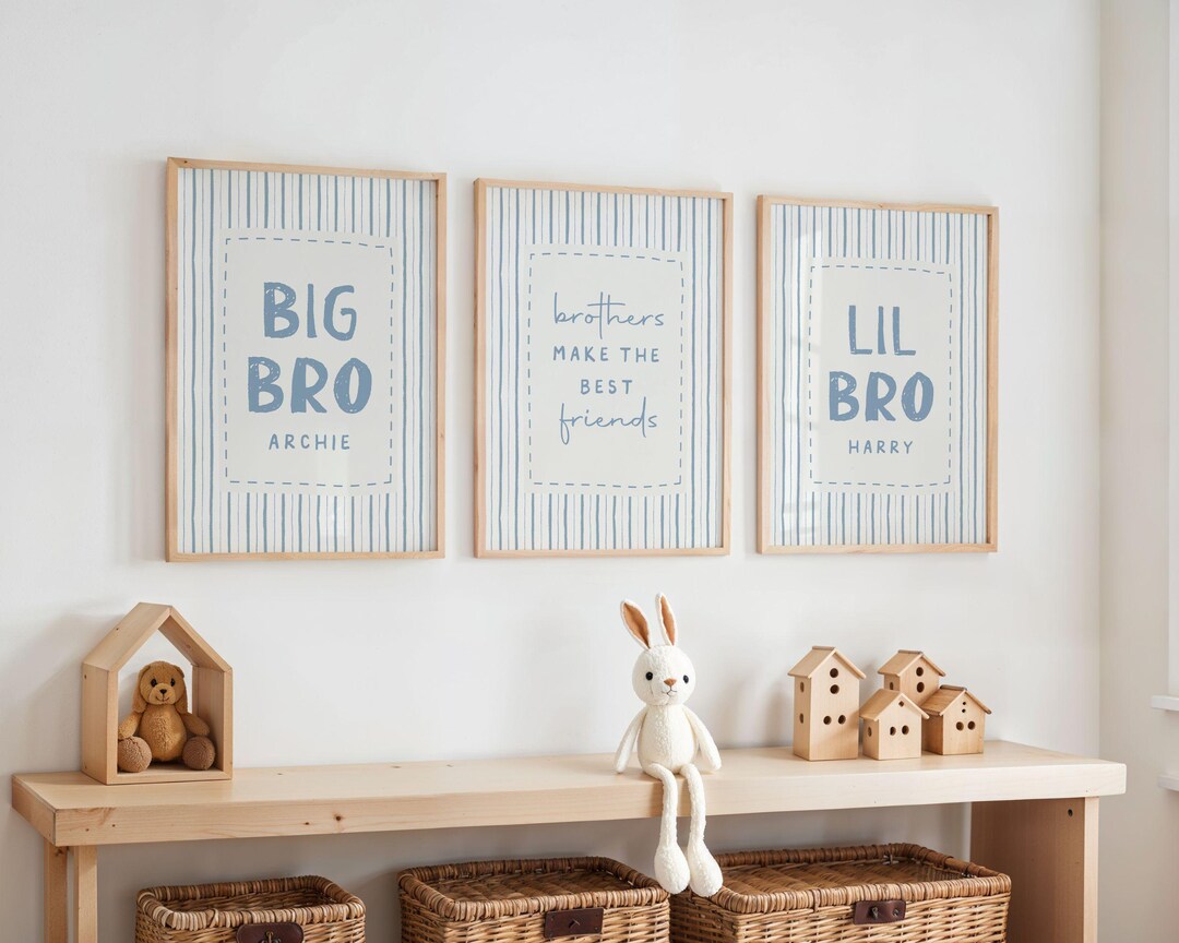 Brothers Make Friends, Sibling Playroom Decor, Shared Bedroom Wall Art ...