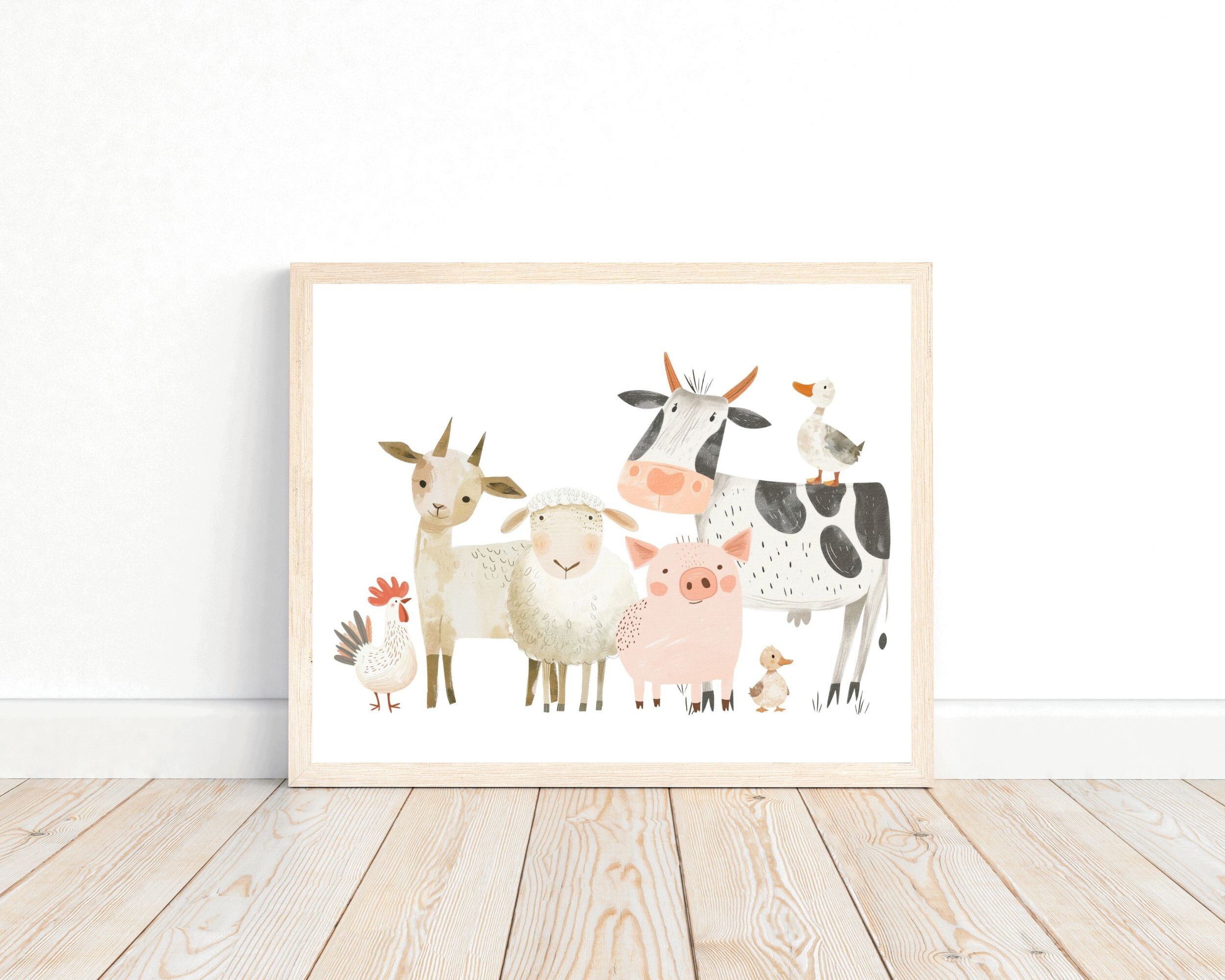 Farm Animals Print, Animals Print, Nursery Print, Gift Idea, Farm Yard ...