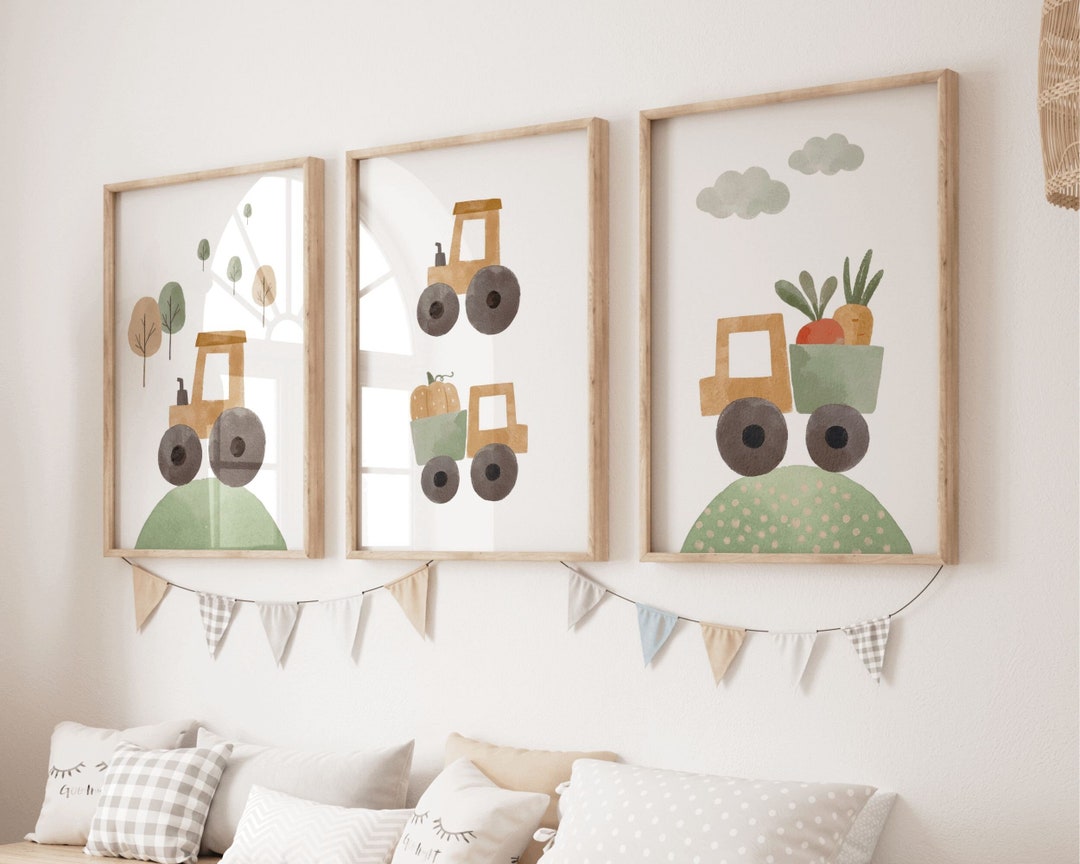 Digital Prints Set of 6, BOHO Cars Printable Wall Art, Nursery Art ...
