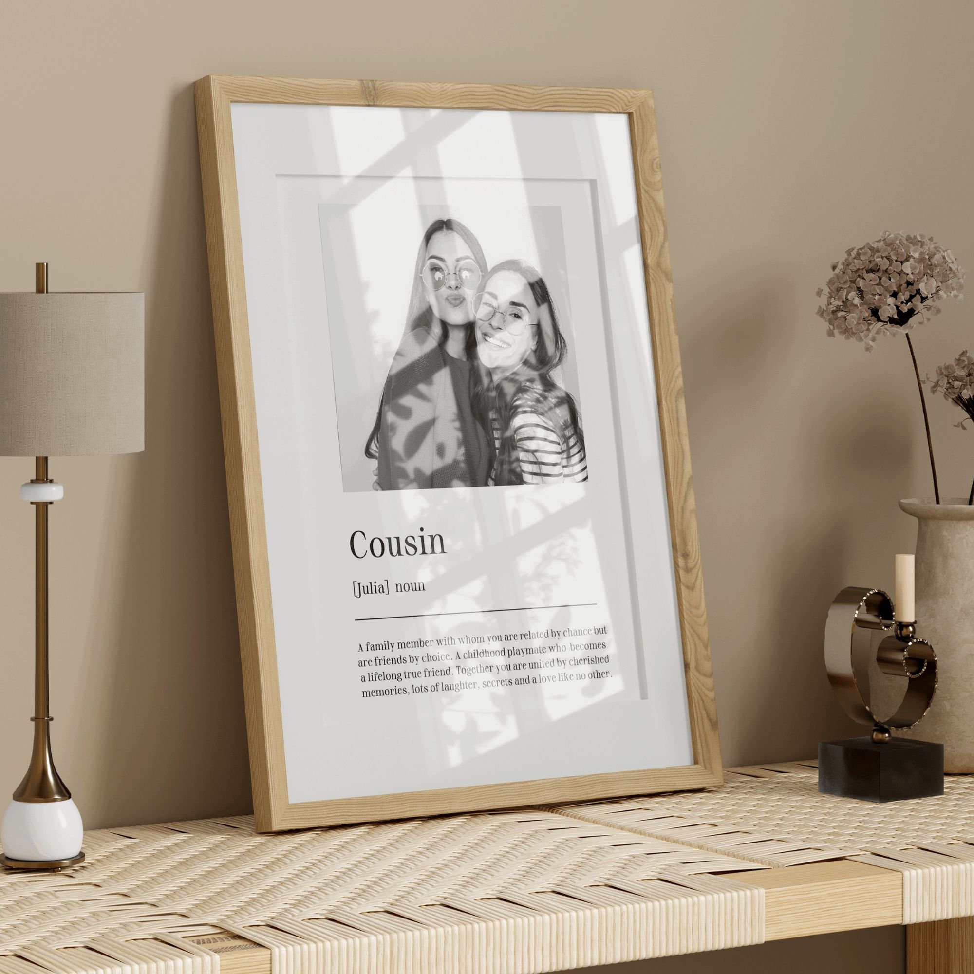Personalised Cousin Definition Print, Cousin Definition Personalised ...