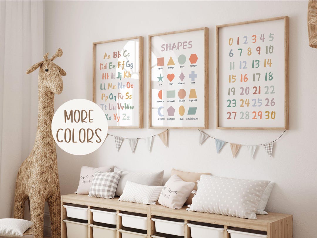 Tableau de l'alphabet, tableau des nombres, affiche ABC, lot de 3 ...