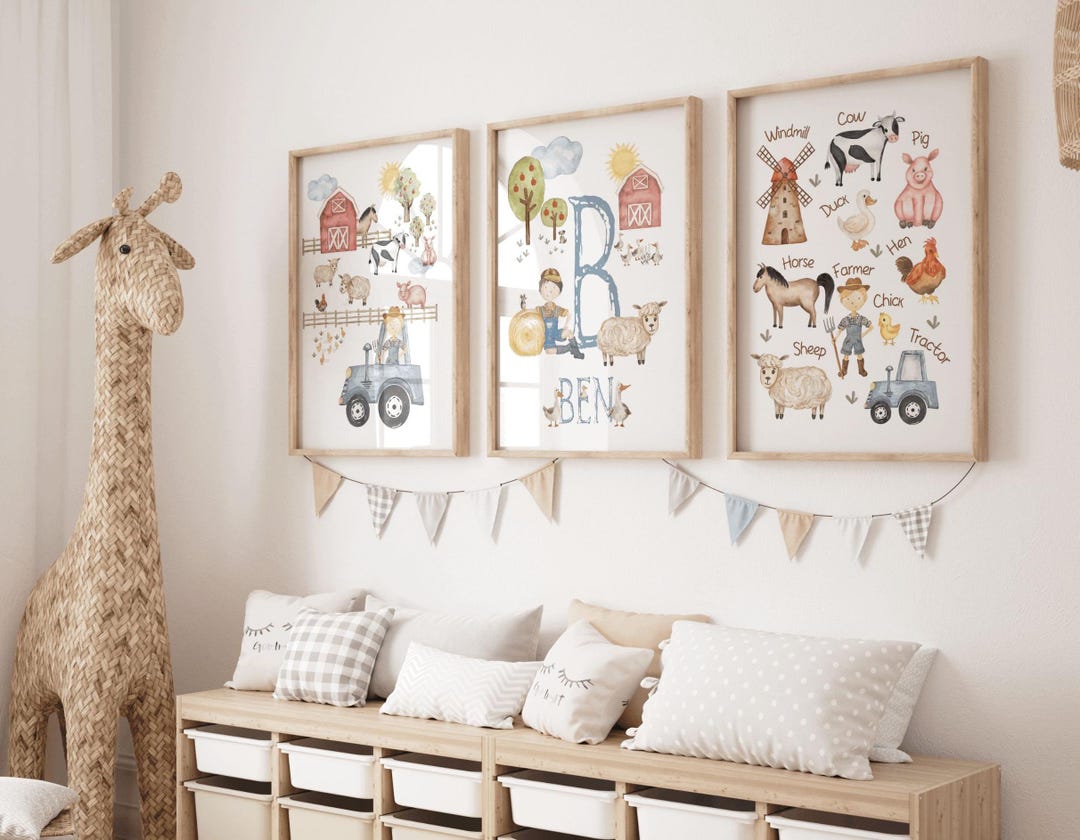 Mix & Match Farm Prints, Farm Yard, Animals Decor, Kids Prints, Nursery ...