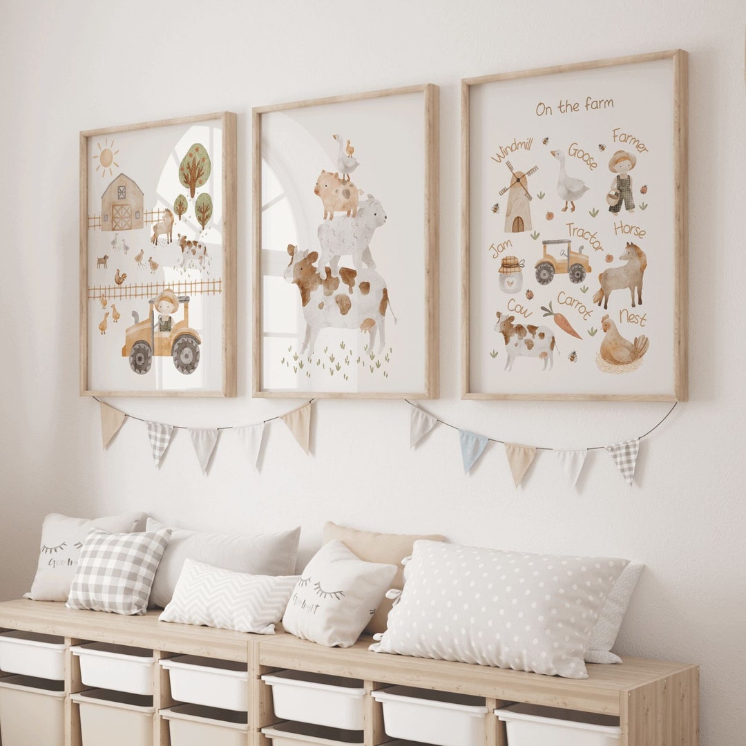 Mix & Match Farm Prints, Farm Yard, Animals Decor, Kids Prints, Nursery ...