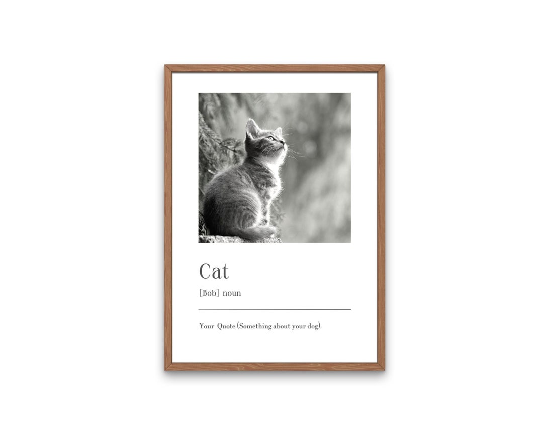 Custom Cat Definition Print: Personalized Pet Portrait (digital ...