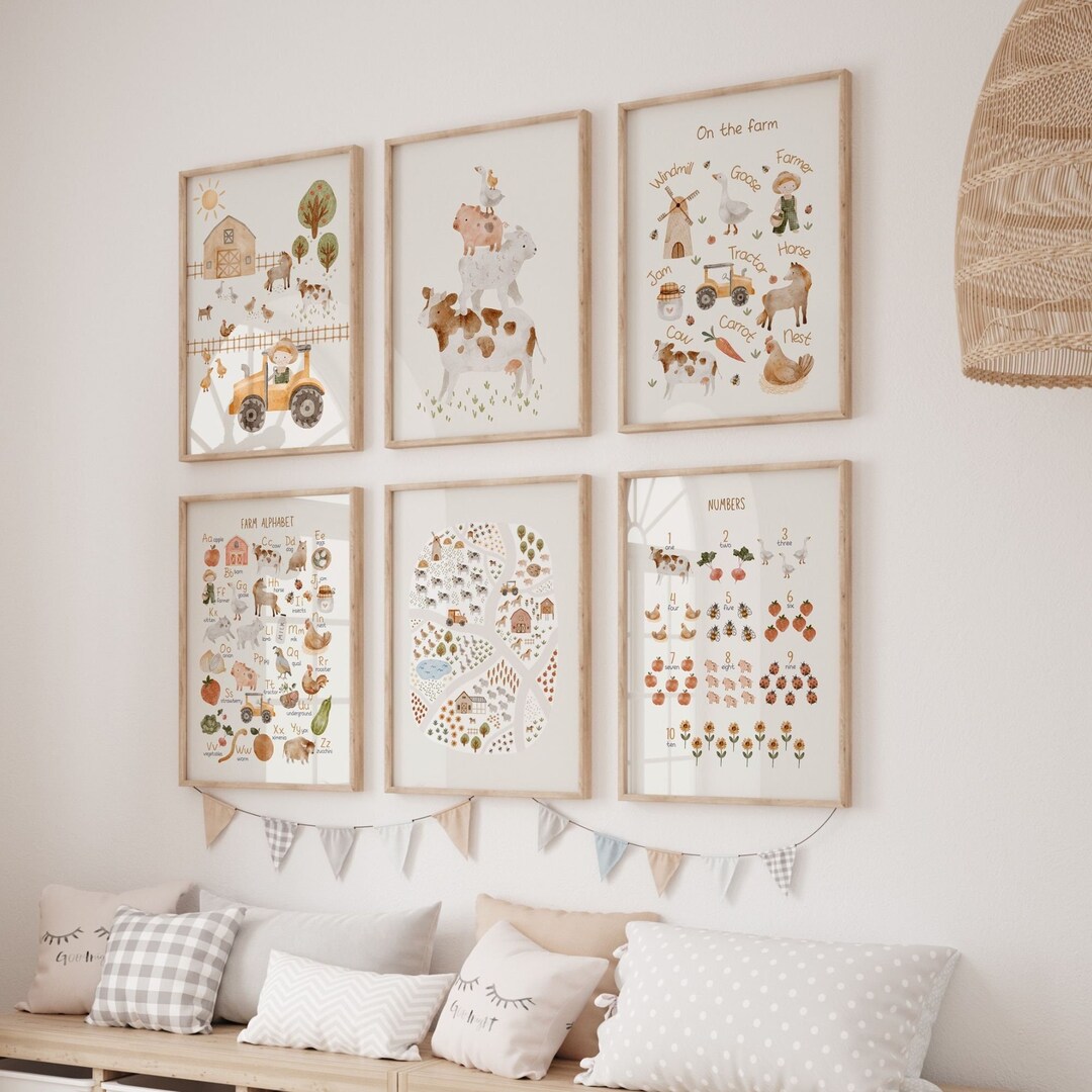 Mix & Match Farm Prints, Farm Yard, Animals Decor, Kids Prints, Nursery ...
