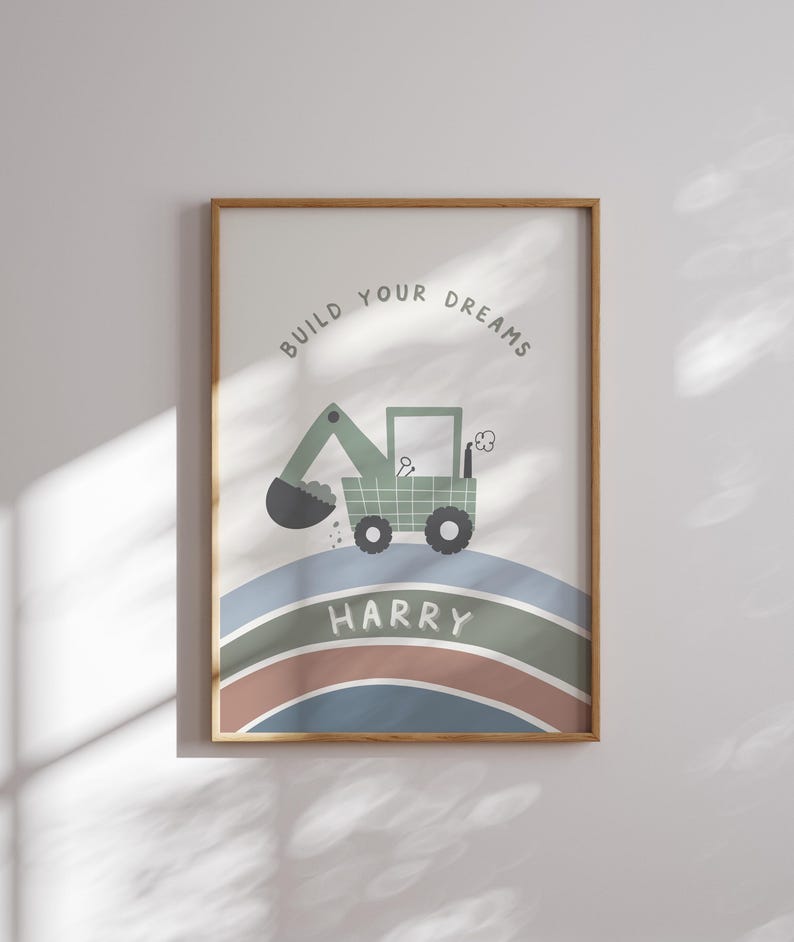 Construction Truck Alphabet & Numbers Prints: Boy Room Decor (set of 3 ...