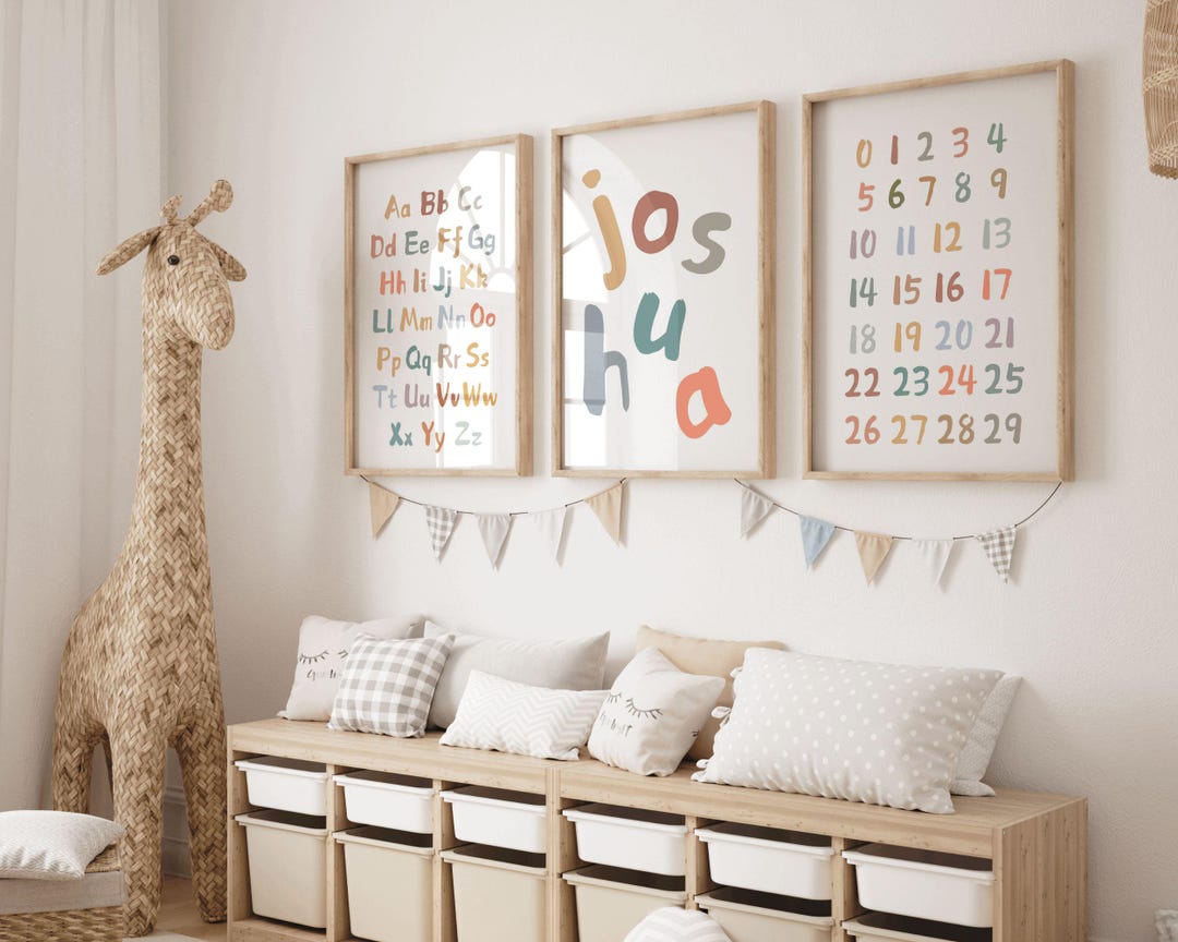 Personalised Alphabet Poster, Alphabet Chart, Numbers Chart, ABC Poster ...