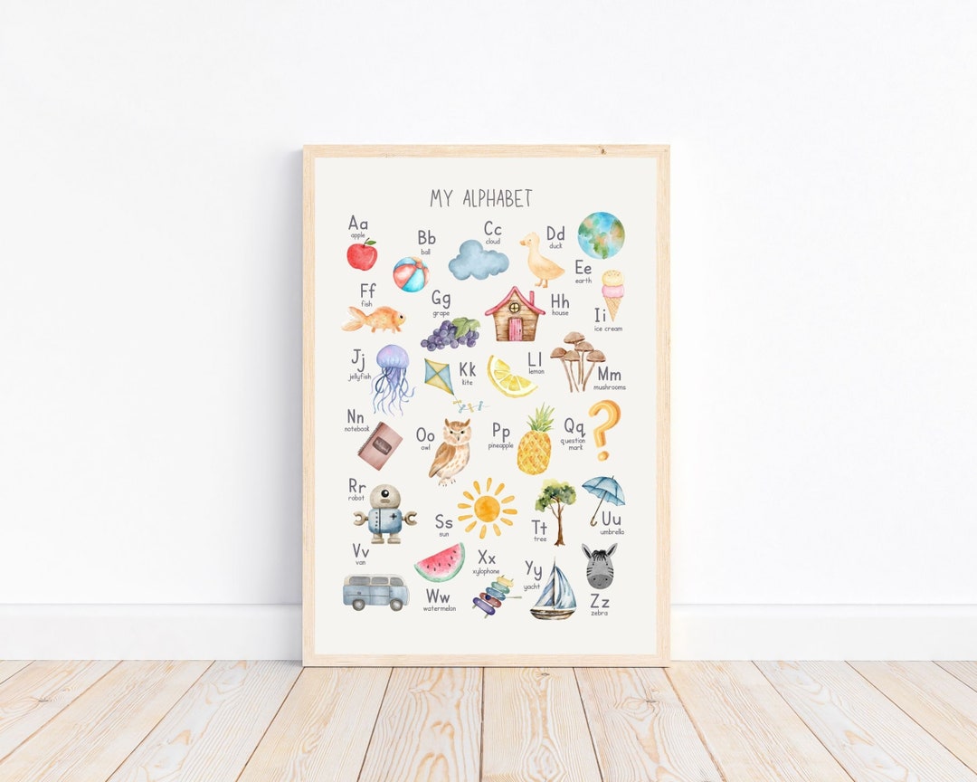 My Alphabet Print, Alphabet Poster, ABC Print, Nursery Art, Kids Gift ...