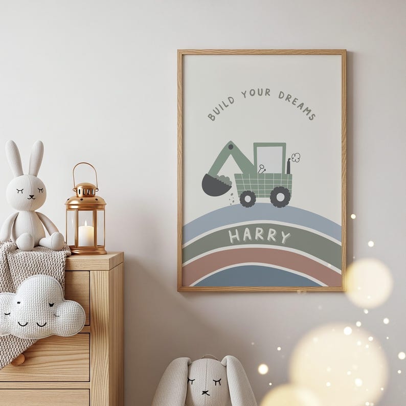 Construction Truck Alphabet & Numbers Prints: Boy Room Decor (set of 3 ...