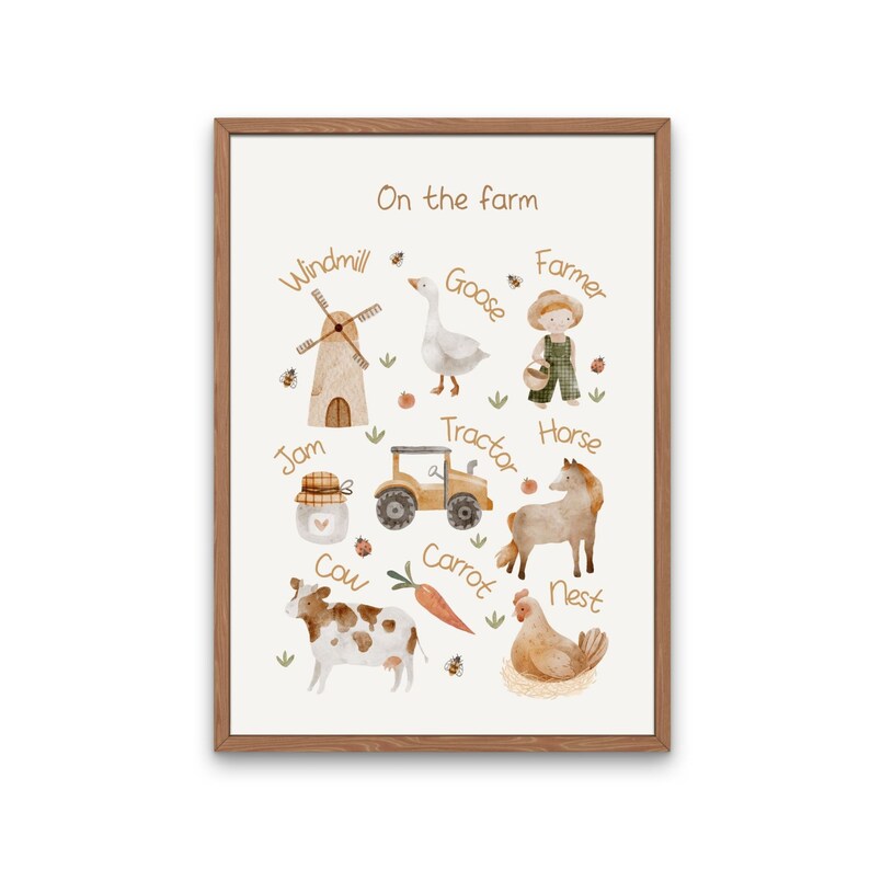 Farm Prints, Set of 3, Farm Yard, Animals Decor, Kids Prints, Nursery ...