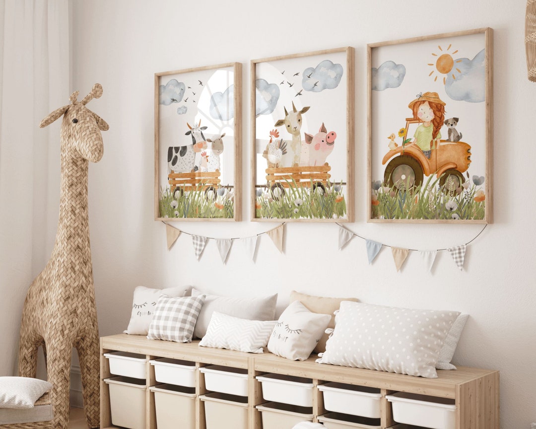 Farm Nursery Prints, Farm Yard, Animals Decor, Kids Prints, Nursery ...