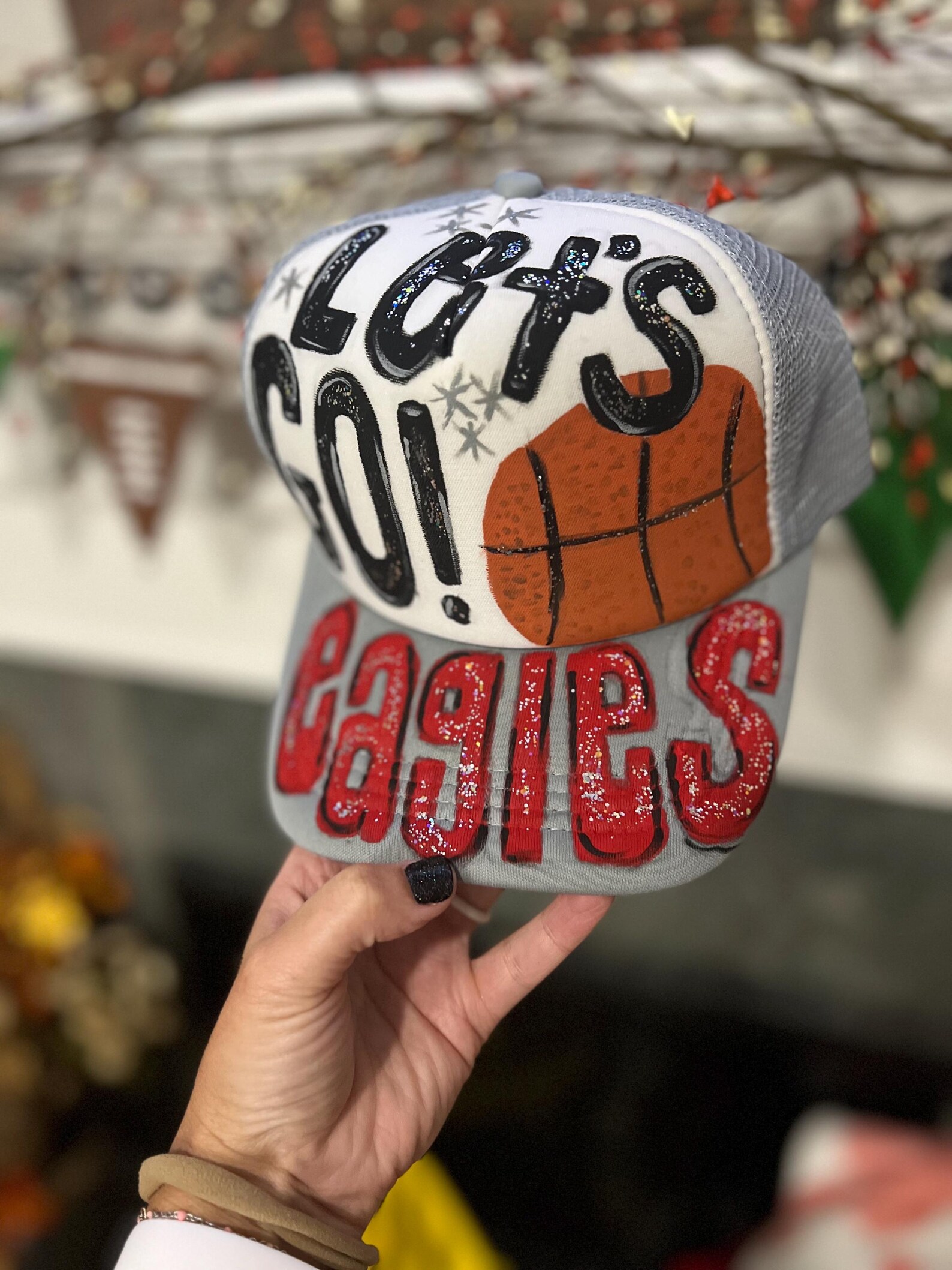 Custom Hand Painted Basketball Trucker Cap - Etsy