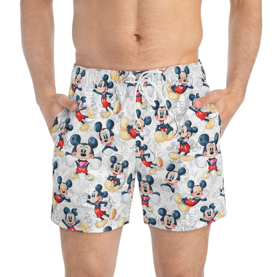 Mickey Mouse Swim Trunks, Mickey Mouse Mens Beach Shorts, Disney ...