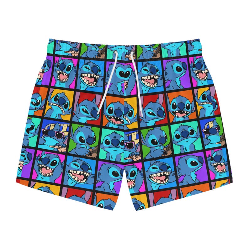 Lilo and Stitch Swim Trunks, Stitch Mens Beach Shorts, Disney Vacation ...