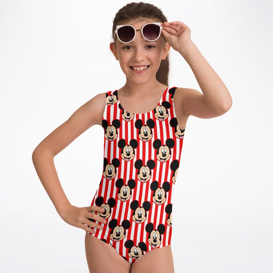 Mickey Mouse Swim Suit, Mickey Girls Swim Wear, Disney Vacation ...