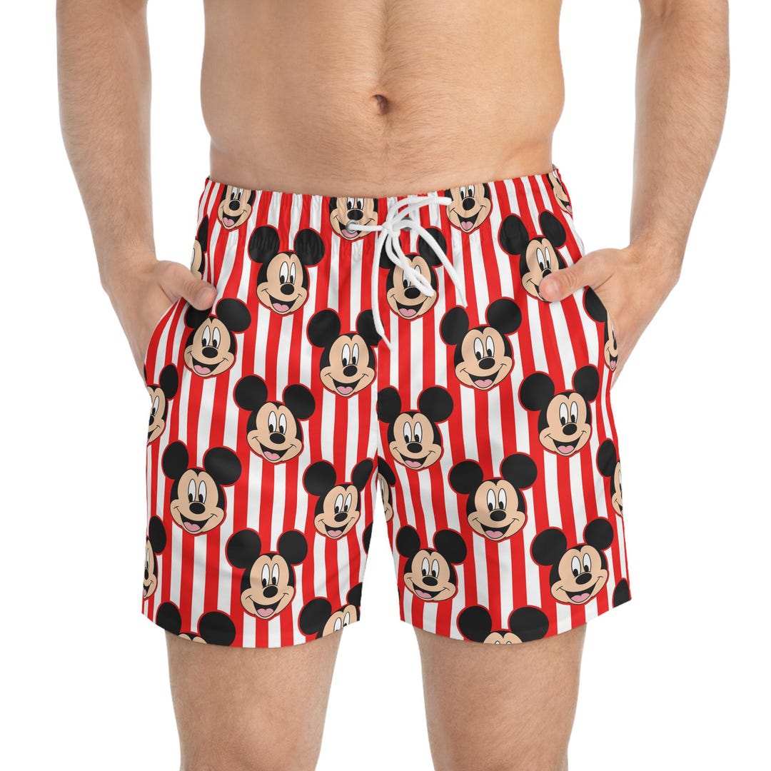 Mickey Mouse Swim Trunks, Mickey Vintage Mens Beach Shorts, Disney ...