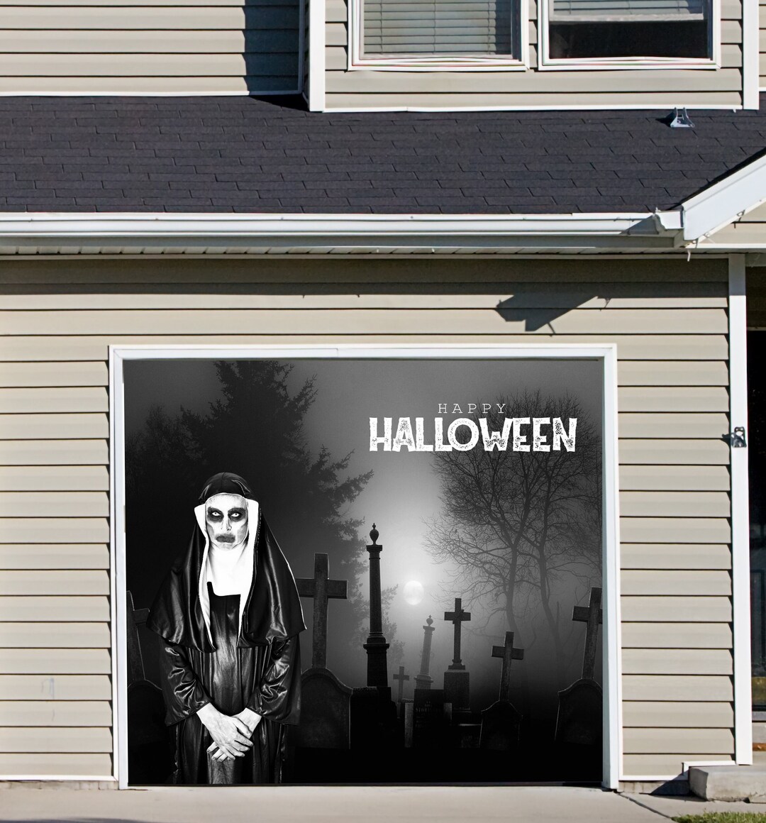 Scary Halloween Garage Door Banner. Single Garage Door Cover. - Etsy