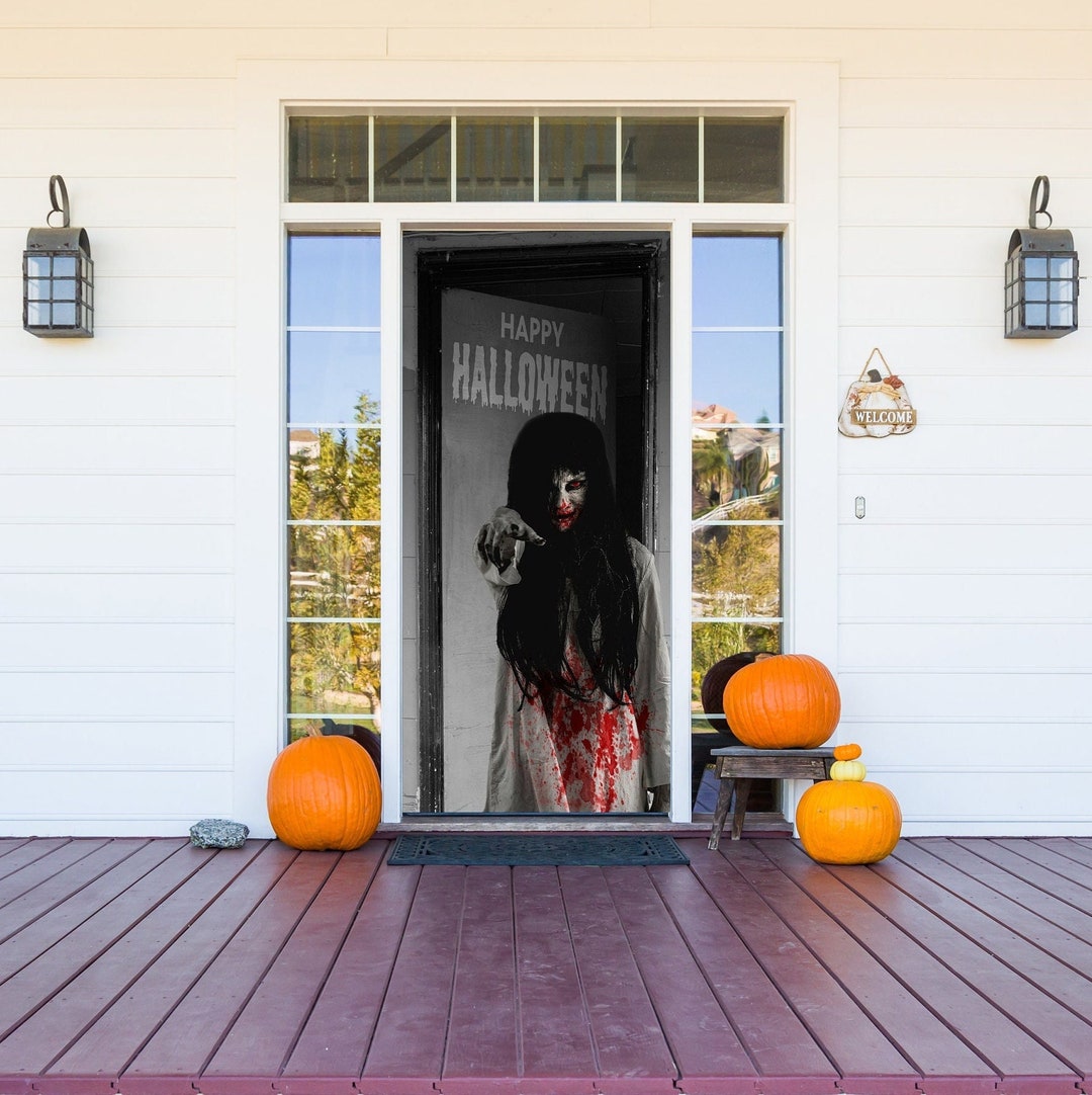 The Grudge Door Banner Halloween Decoration Entry Door Creepy Holiday ...