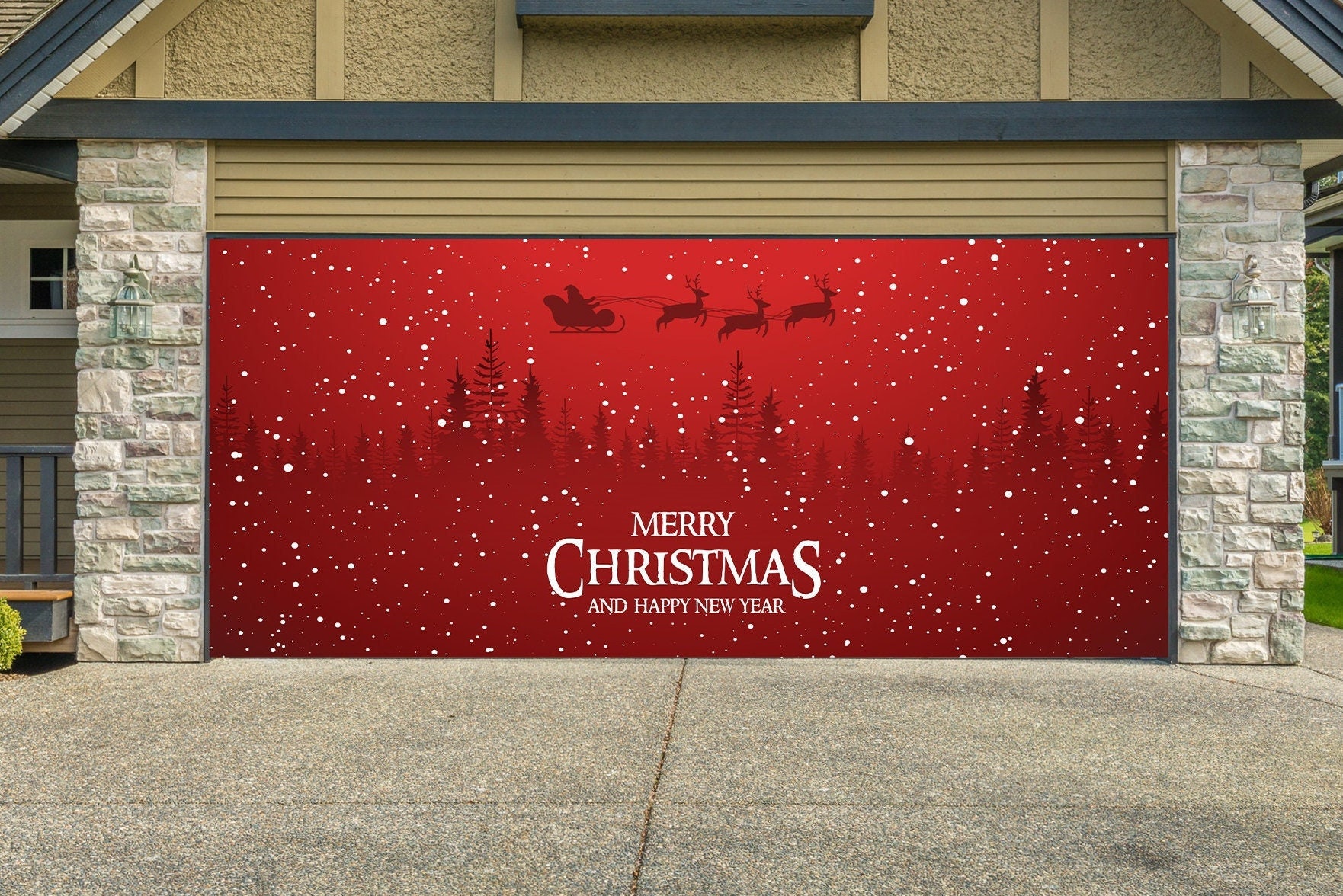 Reusable Christmas Garage Door Mural Christmas Outdoor - Etsy Reusable Christmas Garage Door Mural Christmas Outdoor - Etsy