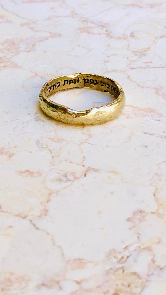 14k Solid Gold Schindler's List Ring Inside Hebrew - Etsy Israel