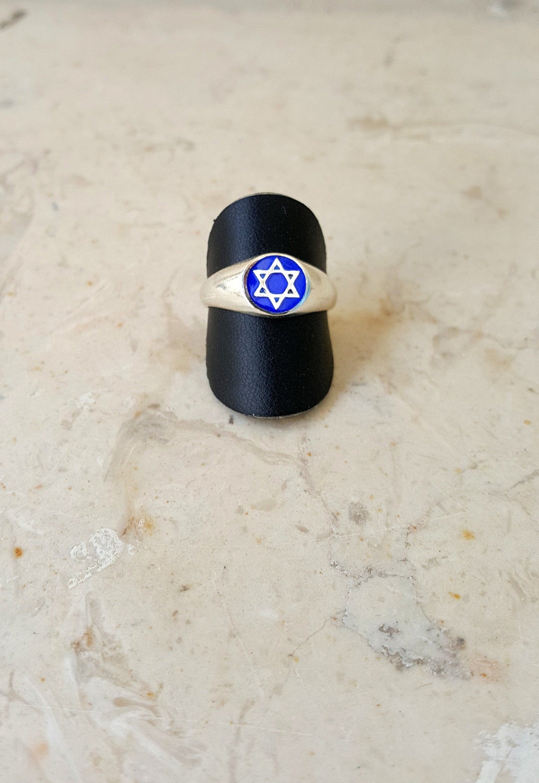 Star of David Ring,sterling Silver Over Blue Enamel, Jewish Star ...