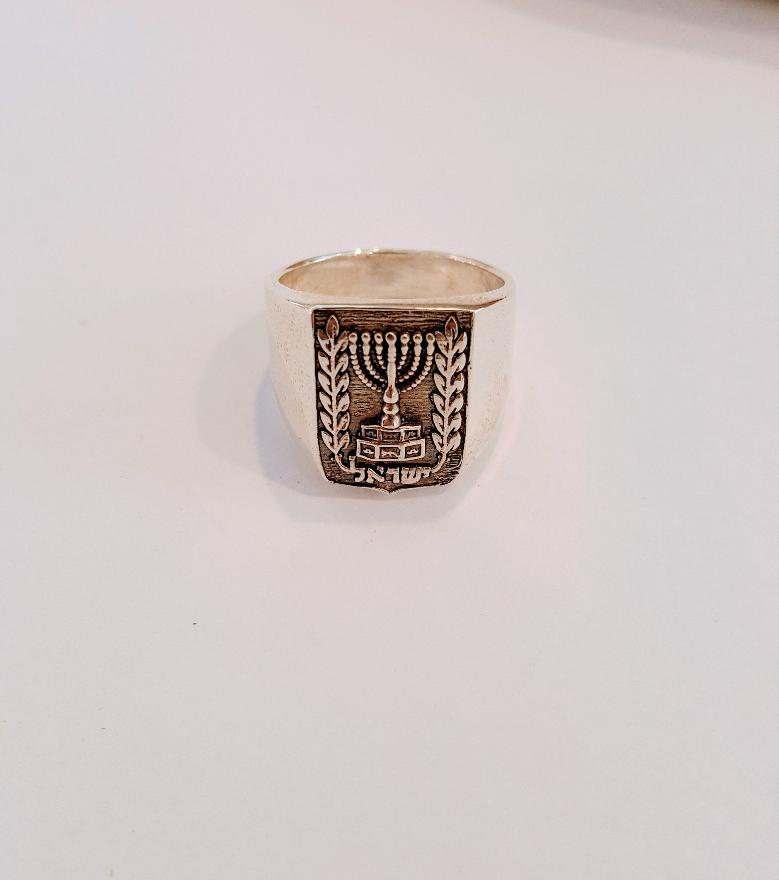 Emblem of Israel Signet Ring Sterling silver classic Menorah | Etsy