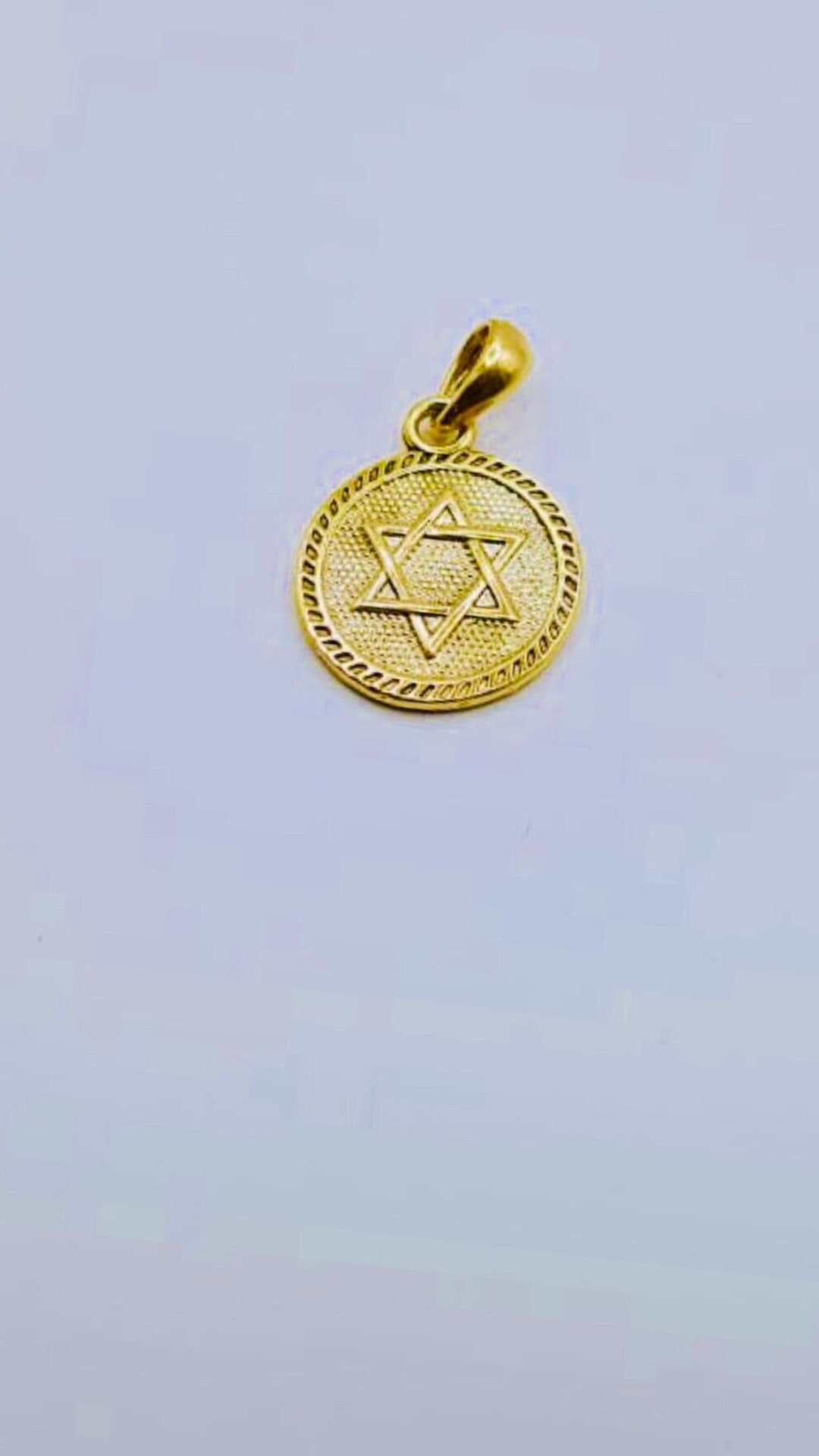 Small Star of David Pendant, 14k Solid Gold, Double Side Medallion ...