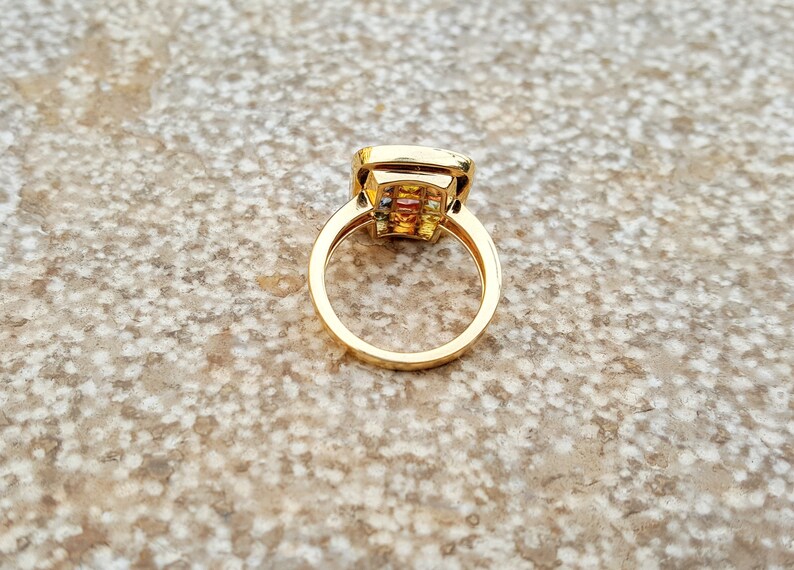 18k Solid Gold Diamonds Choshen Ring With Multi Color - Etsy