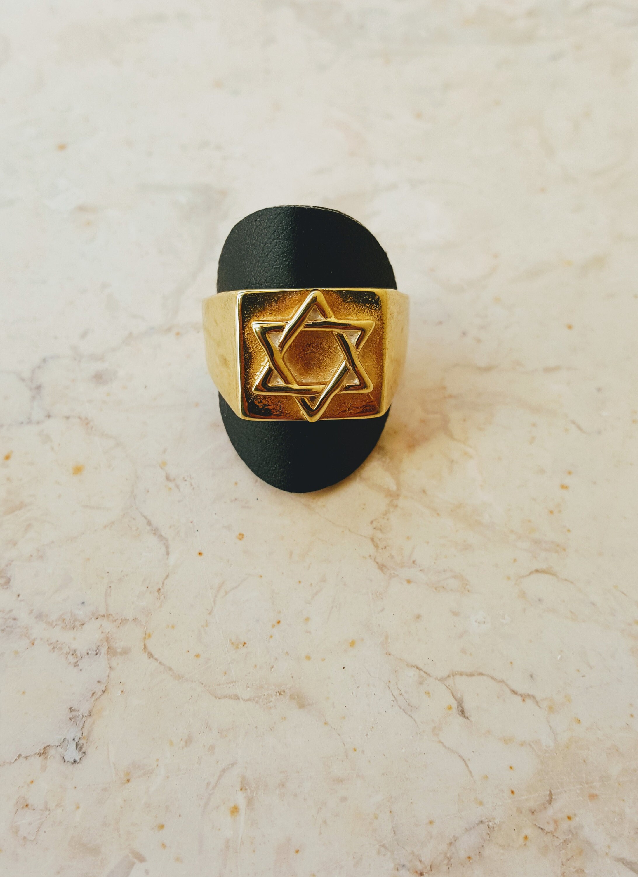21k Solid Gold Star of David Ring, Ancient Style Jewish Star, Israel ...