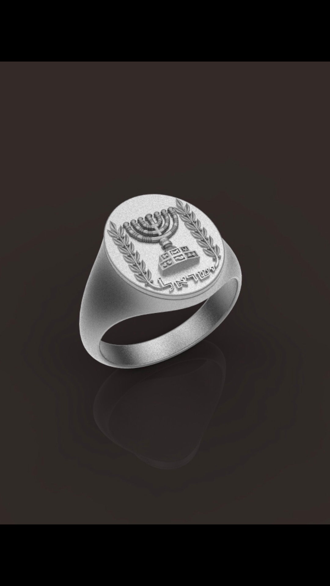 Platinum Ring, State of Israel Icon Ring, Signet Style Emblem of Israel ...