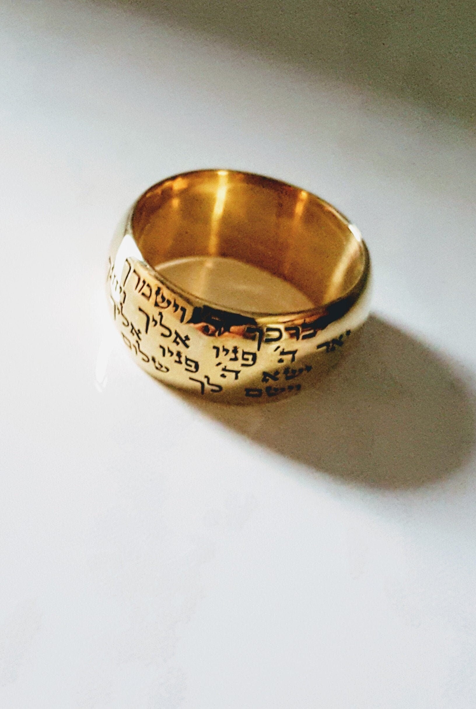 21k Solid Gold Complete Priestly Blessing Ring Full Verses - Etsy