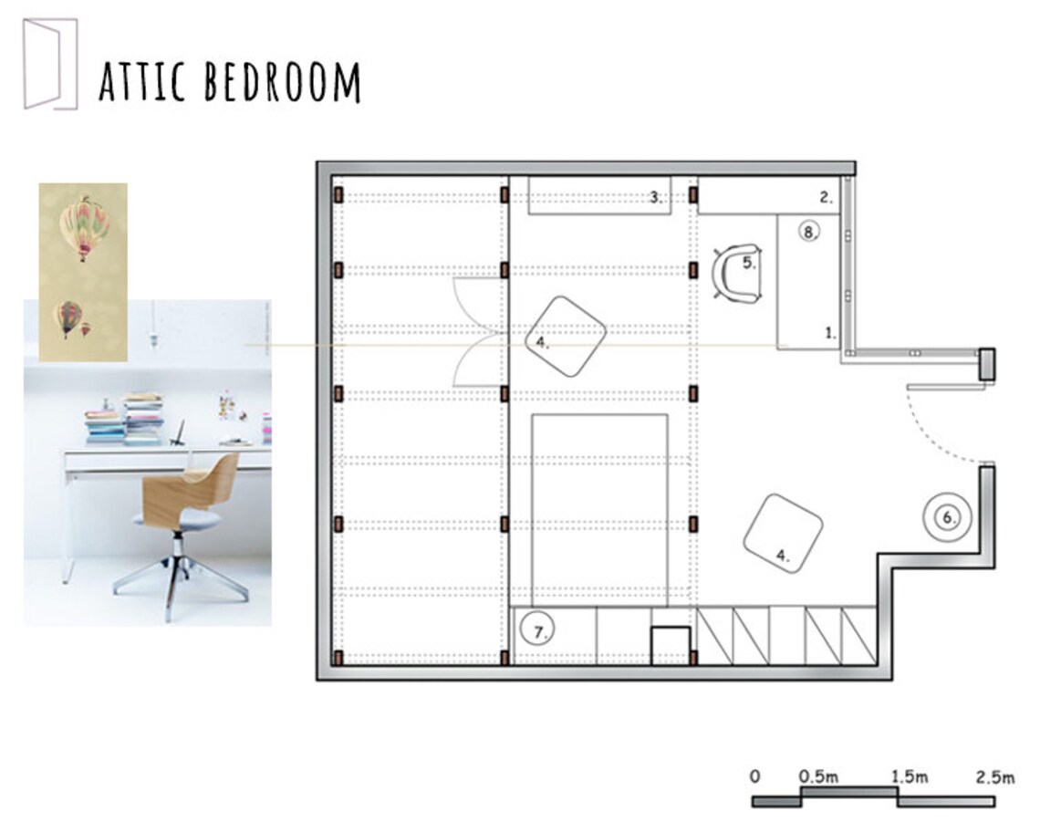 ATTIC ROOM: Floor Plan, Mood Board, IKEA Furniture List,3d ...
