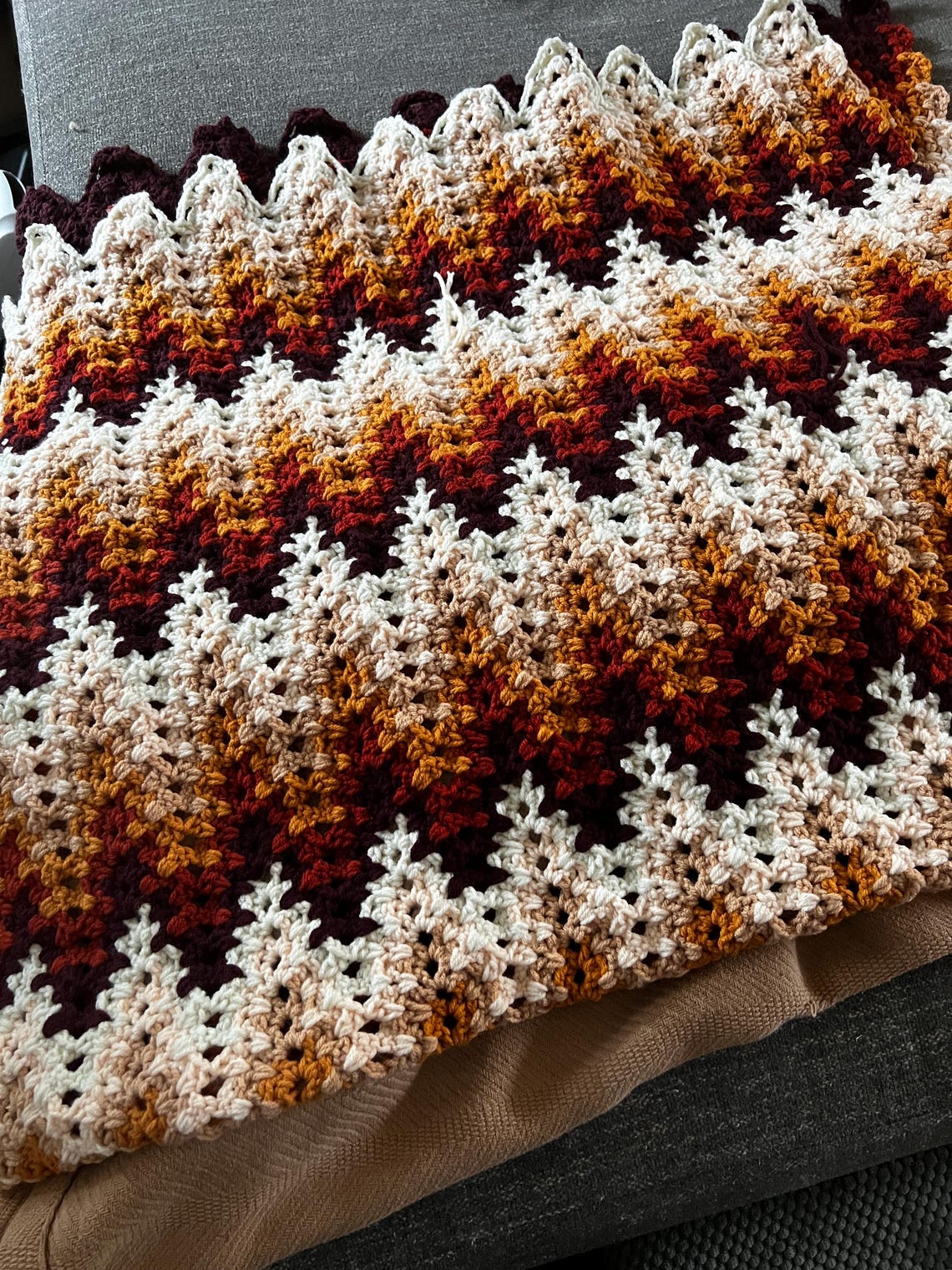 Amish Pattern Afghan (breaking Amish)/granny Spiked My Ripple Afghan ...