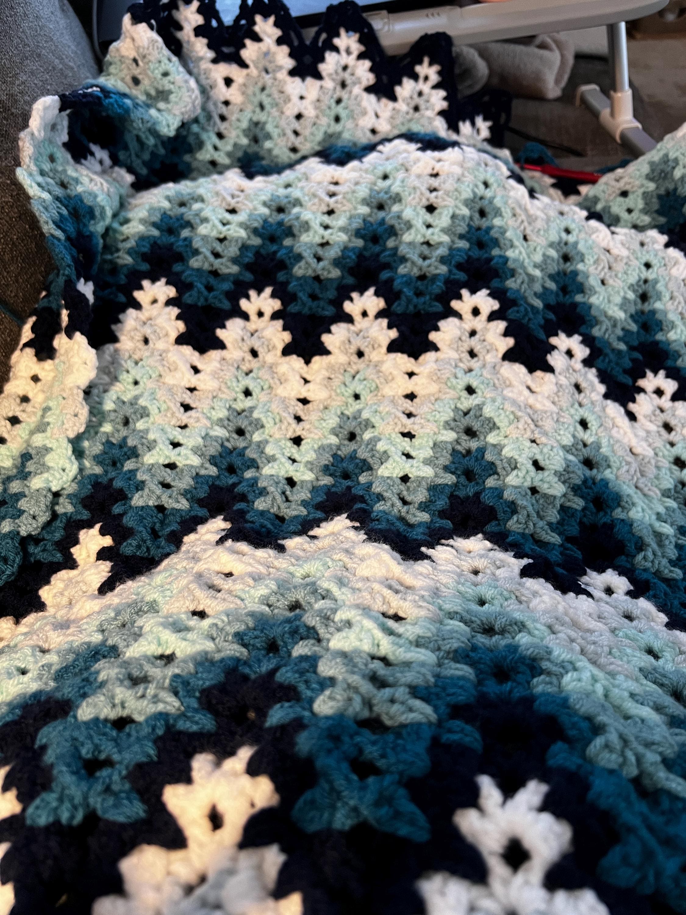 Full Colour Ripple Afghan: Granny Spiked Crochet Blanket - Etsy