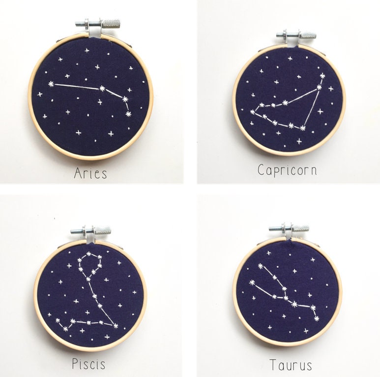 Star Sign Constellations Embroidery - Etsy