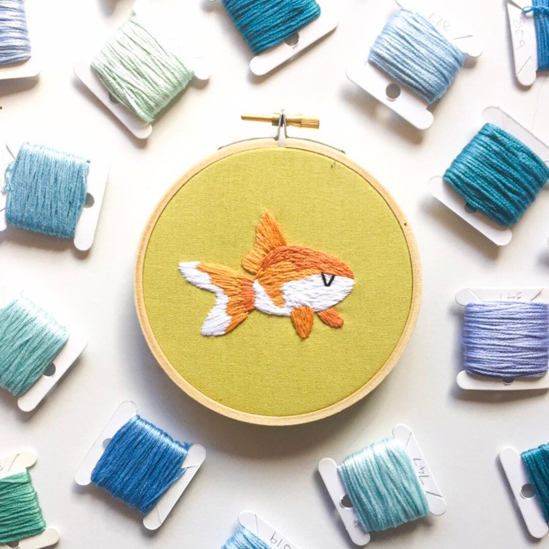 Goldfish Embroidery - Etsy