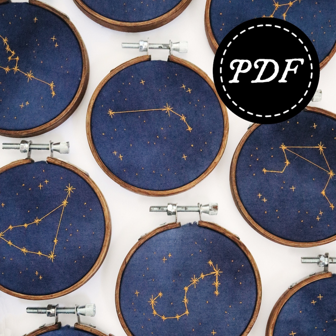 PDF - Star Sign Constellation Embroidery Pattern - Etsy